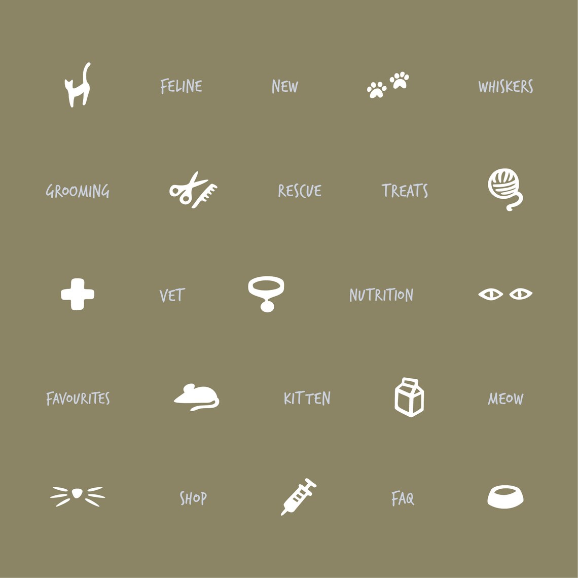 120 Cat Instagram Highlight Icons, Cute Hand Drawn IG Story Covers for ...