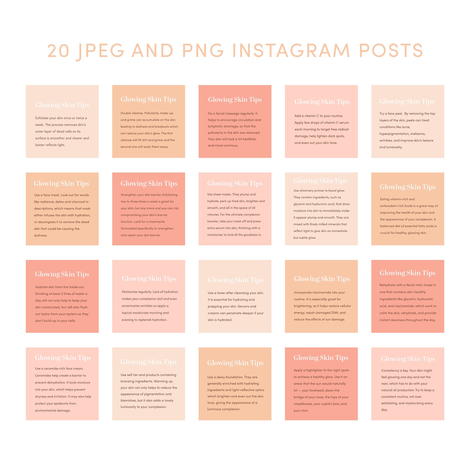20 Glowing Skin Tips for Instagram, Ready-made Posts, Social Media ...