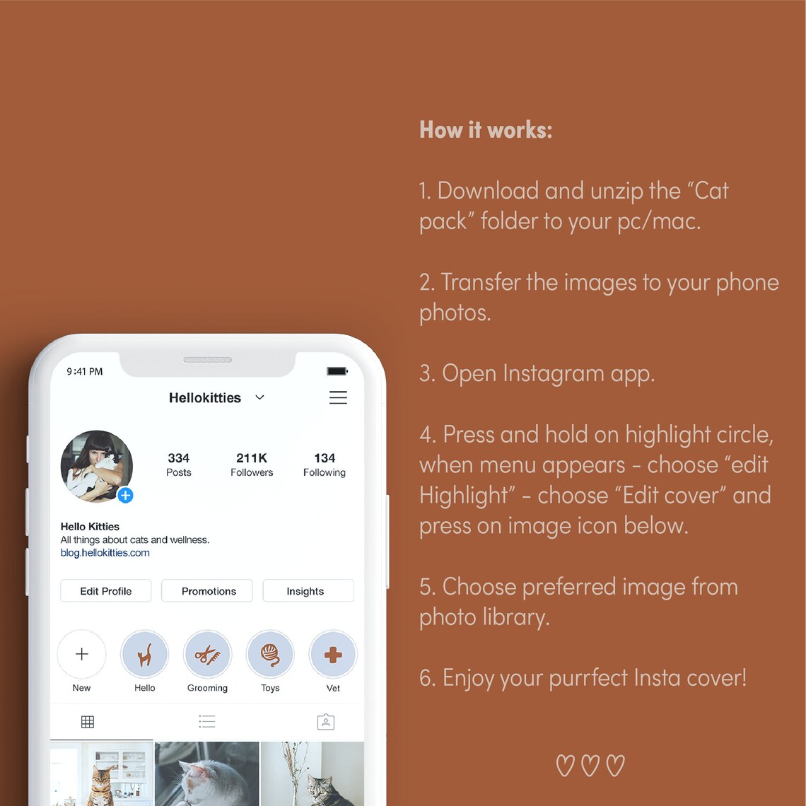 120 Cat Instagram Highlight Icons, Cute Hand Drawn IG Story Covers for ...
