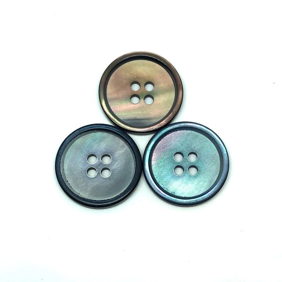 20mm, Mother of Pearl Buttons, Set of 4, Blue, Brown or Black - Etsy