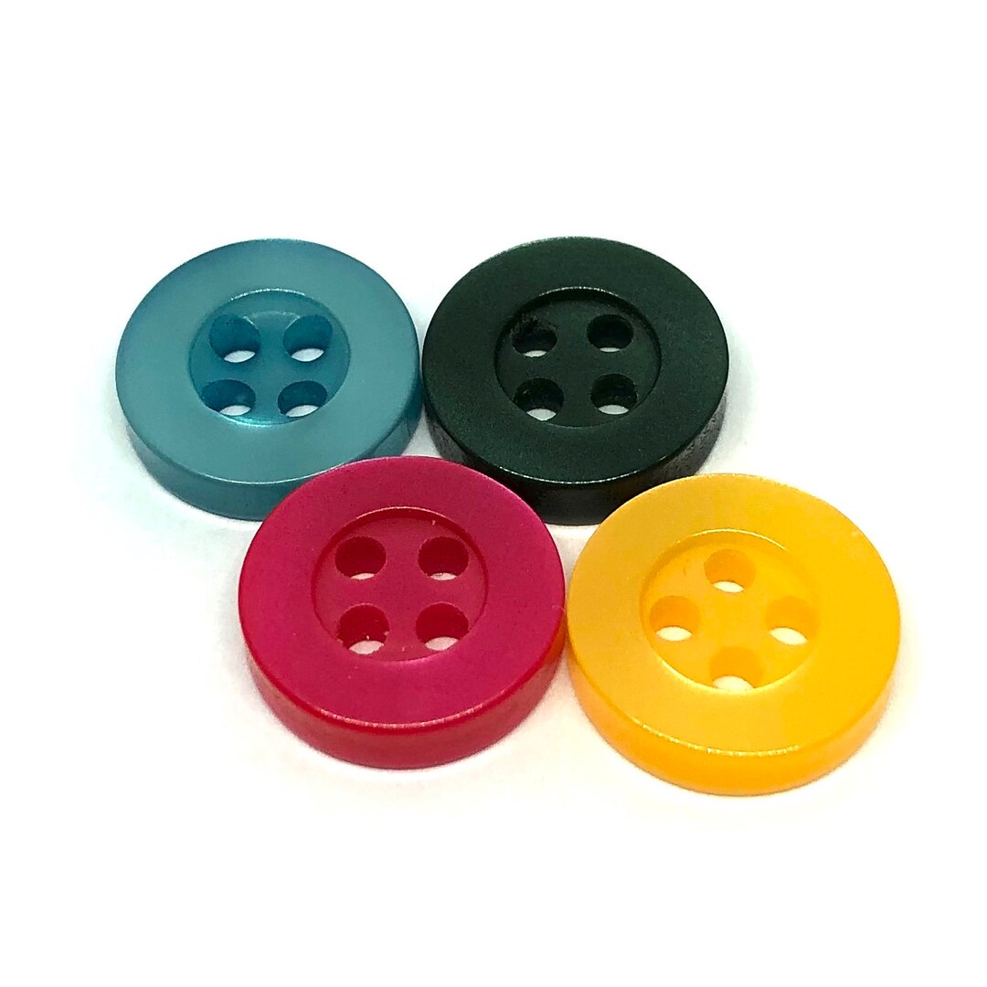 10 Small Buttons, 12 Mm, 4 Holes Buttons, Round Buttons, Sewing Buttons ...