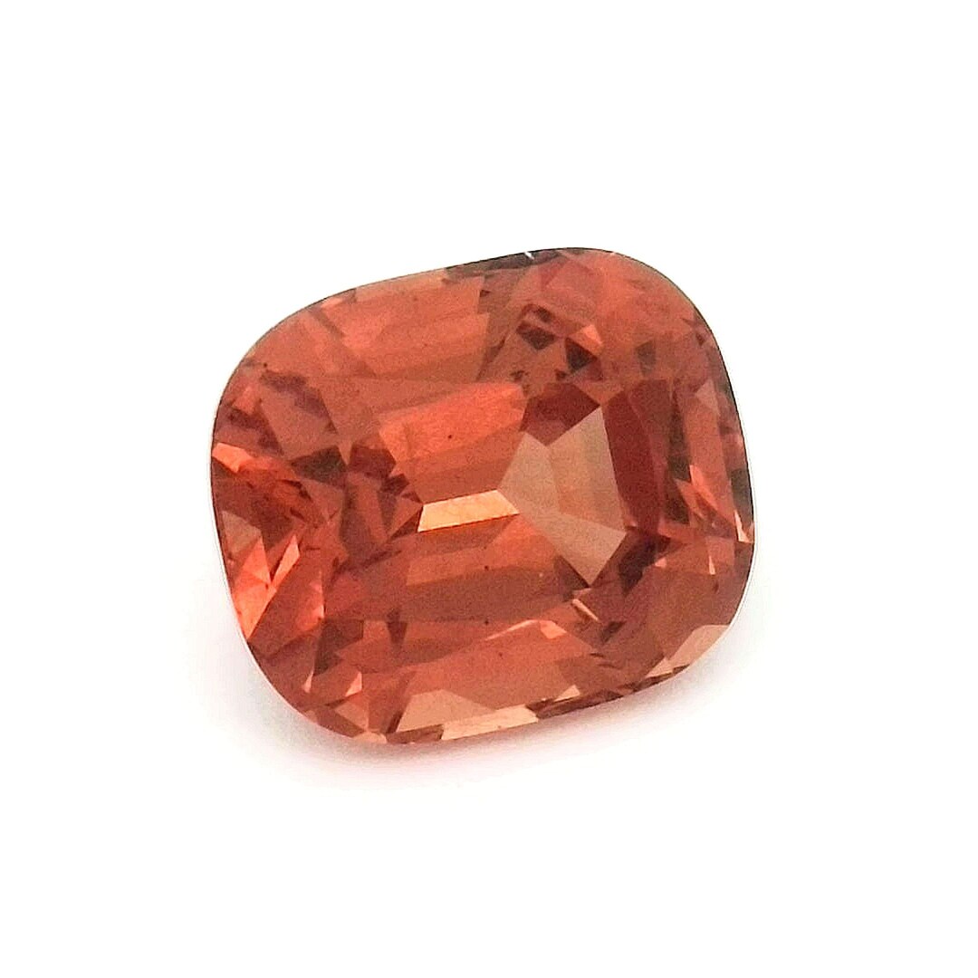 Natural Malaya Garnet 3.92 Ct, Honey, Cushion Shape, Precision Cut ...