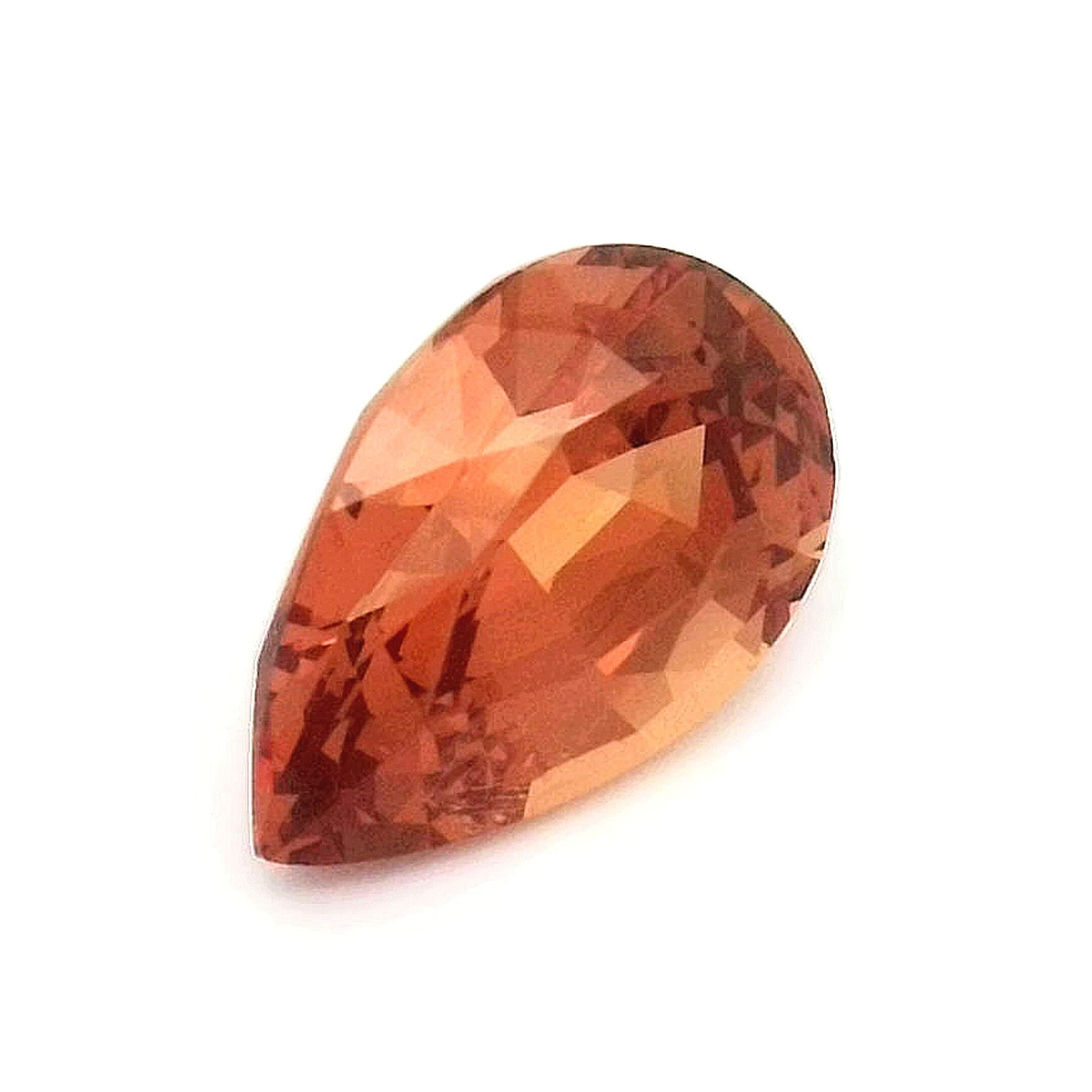 Natural Malaya Garnet 2.36 Ct, Honey, Pear Shape, Precision Cut ...