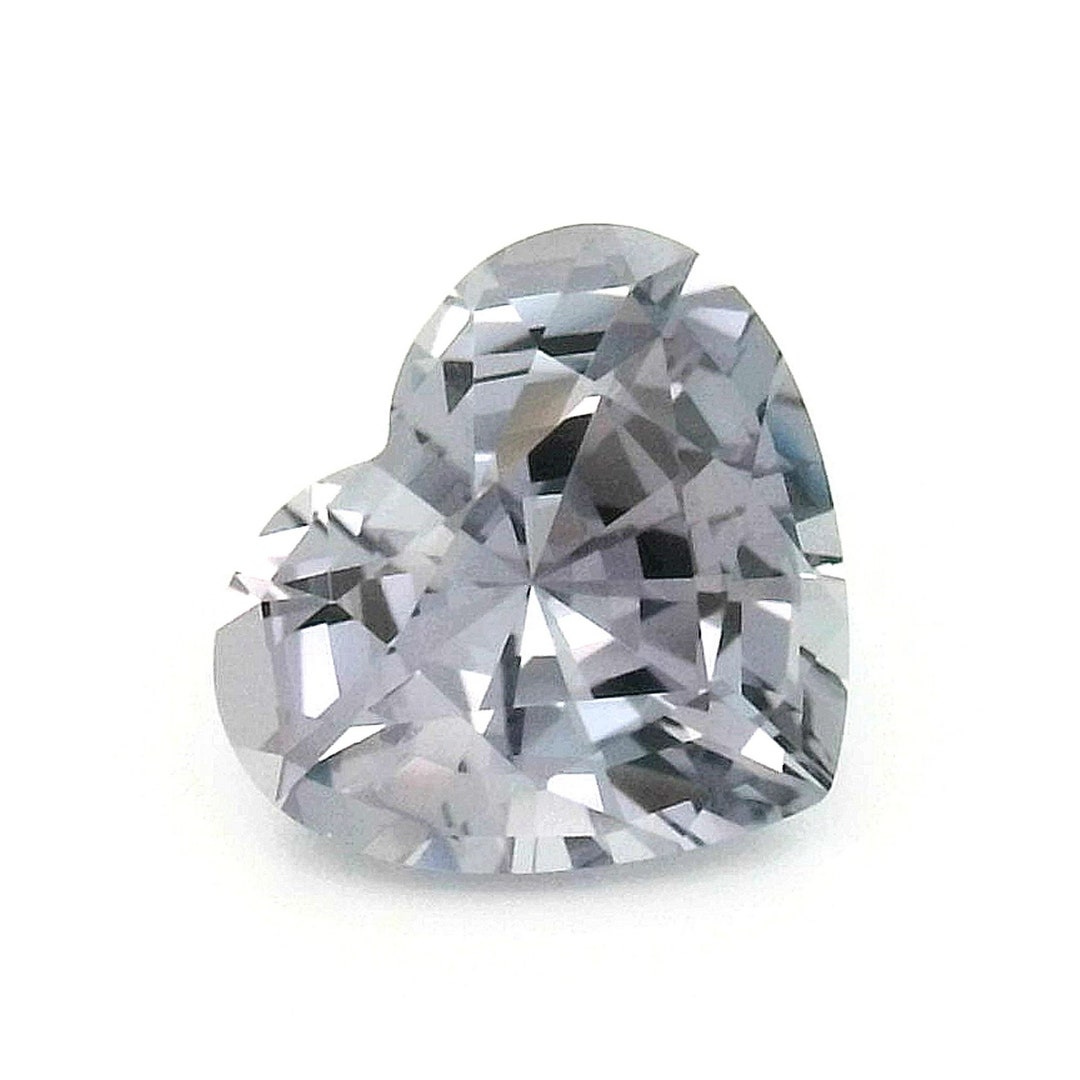 Natural Spinel 1.84 Ct, Grey, Heart Shape, Precision Cut, Faceted Stone ...