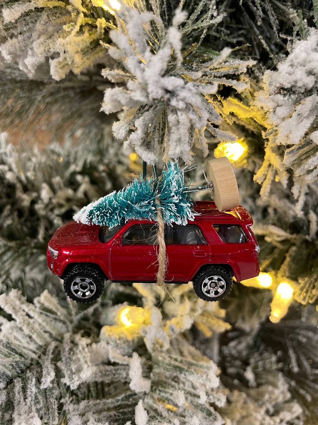 Toyota 4runner Red Carrying Christmas Tree Christmas Ornament Hot Wheel ...
