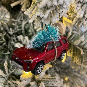 Toyota 4runner Red Carrying Christmas Tree Christmas Ornament Hot Wheel ...
