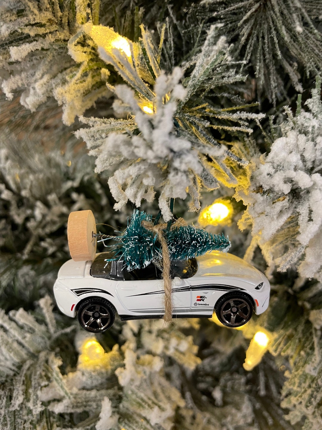 Mazda MX-5 Miata White Carrying Christmas Tree Christmas Ornament Hot ...