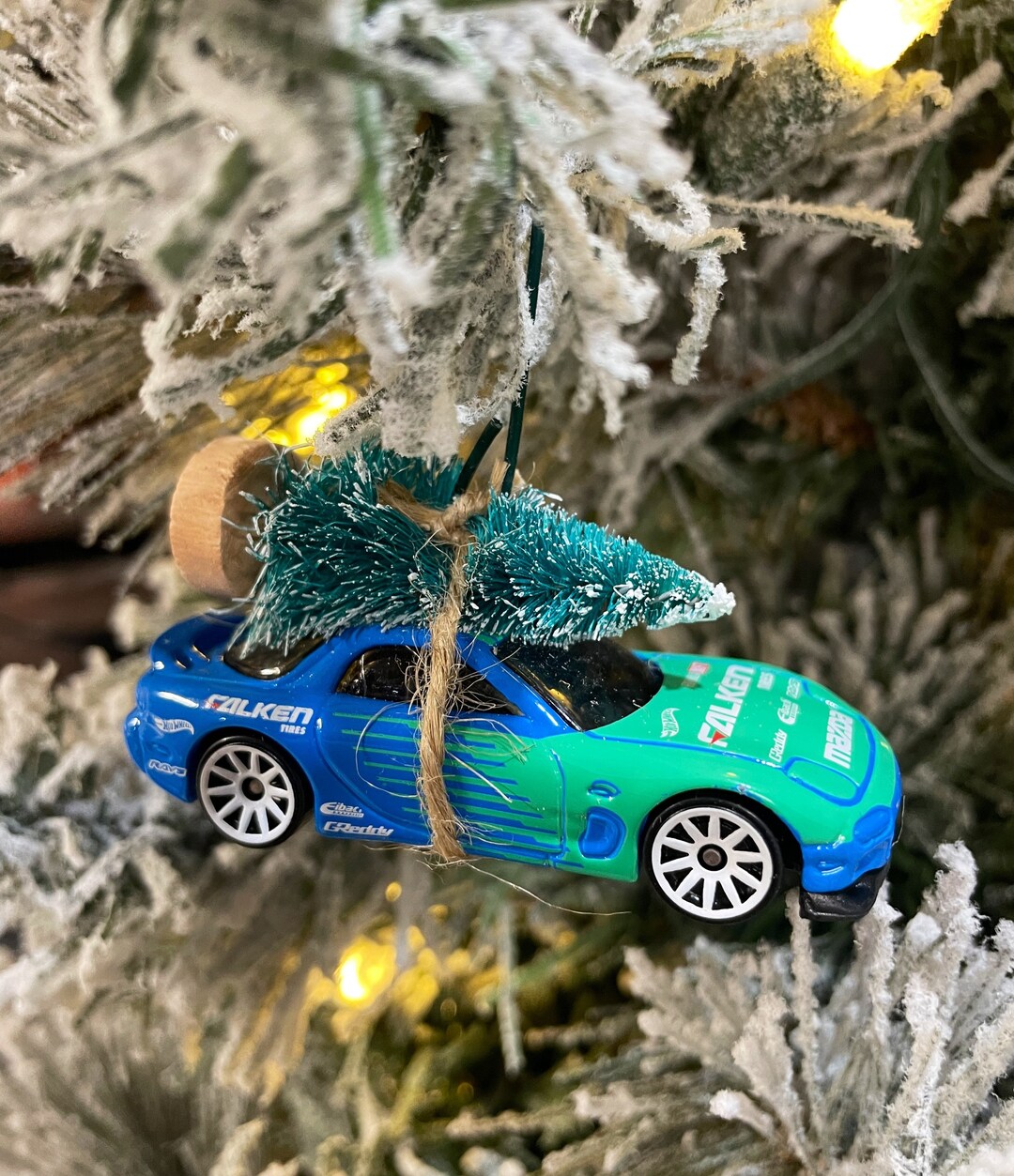 Mazda RX-7 Miata Carrying Christmas Tree Christmas Ornament Hot Wheel ...