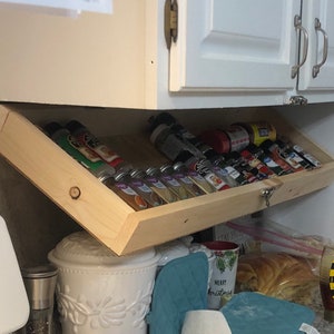 Spice Organization *custom Made* Tray Fold Down | Spice Cupboard | Wood ...