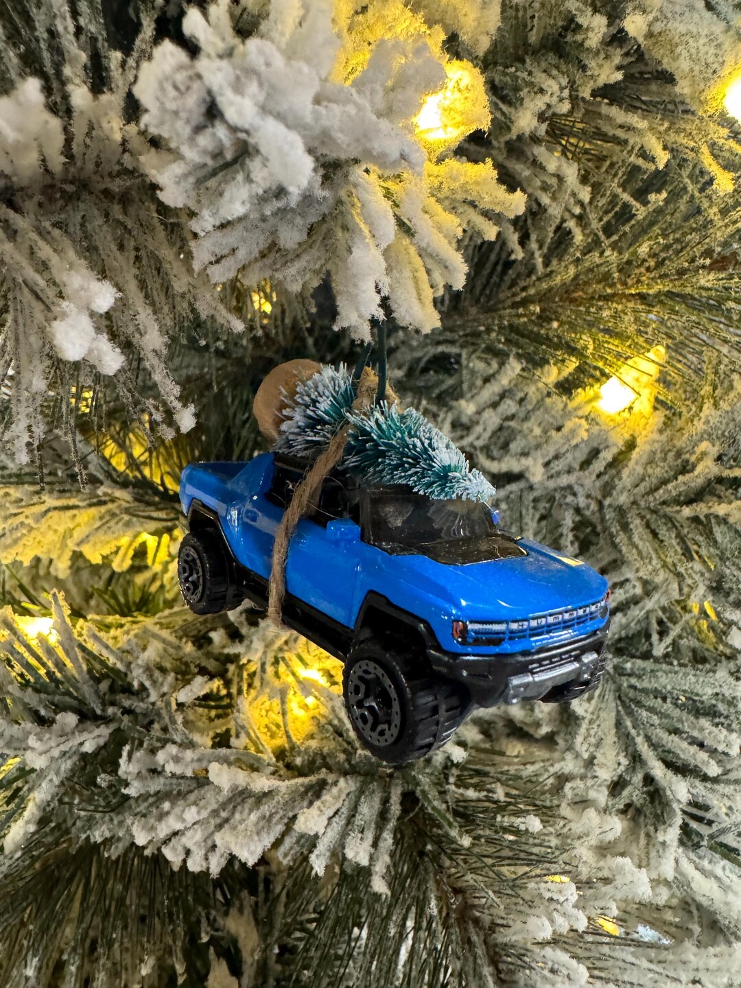 Hummer EV Blue Carrying Christmas Tree Christmas Ornament Hot Wheel - Etsy