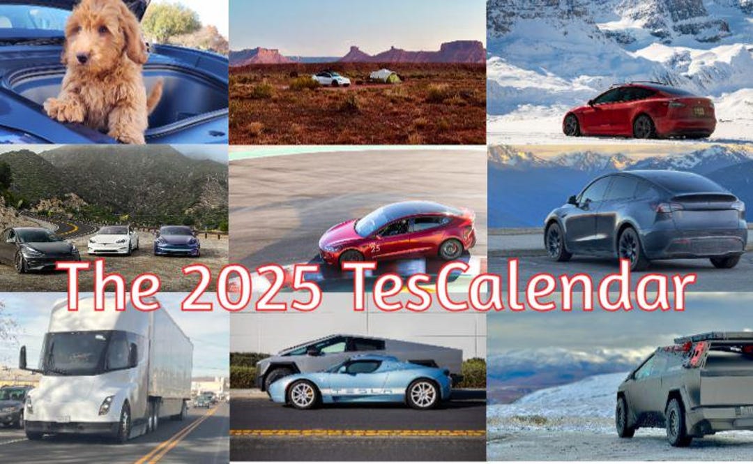 2025 Tescalendar | Tesla Calendar | Model 3 | Model Y | S | X ...