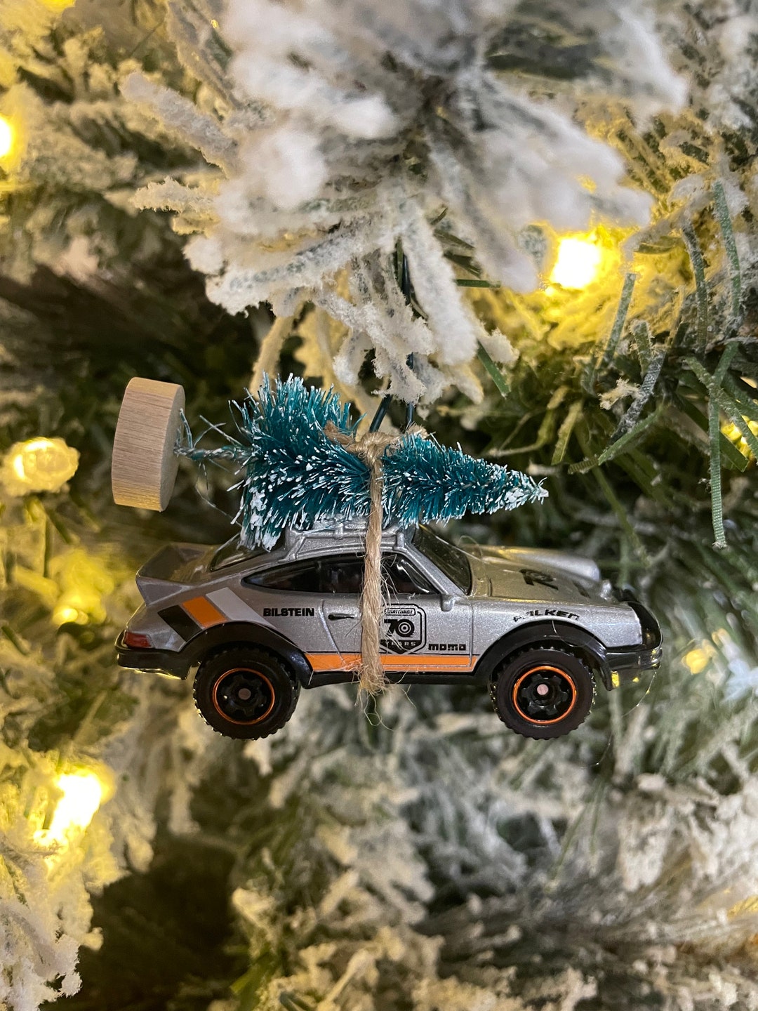 Porsche 911 Rally / Off-road Silver Christmas Tree Christmas Ornament ...