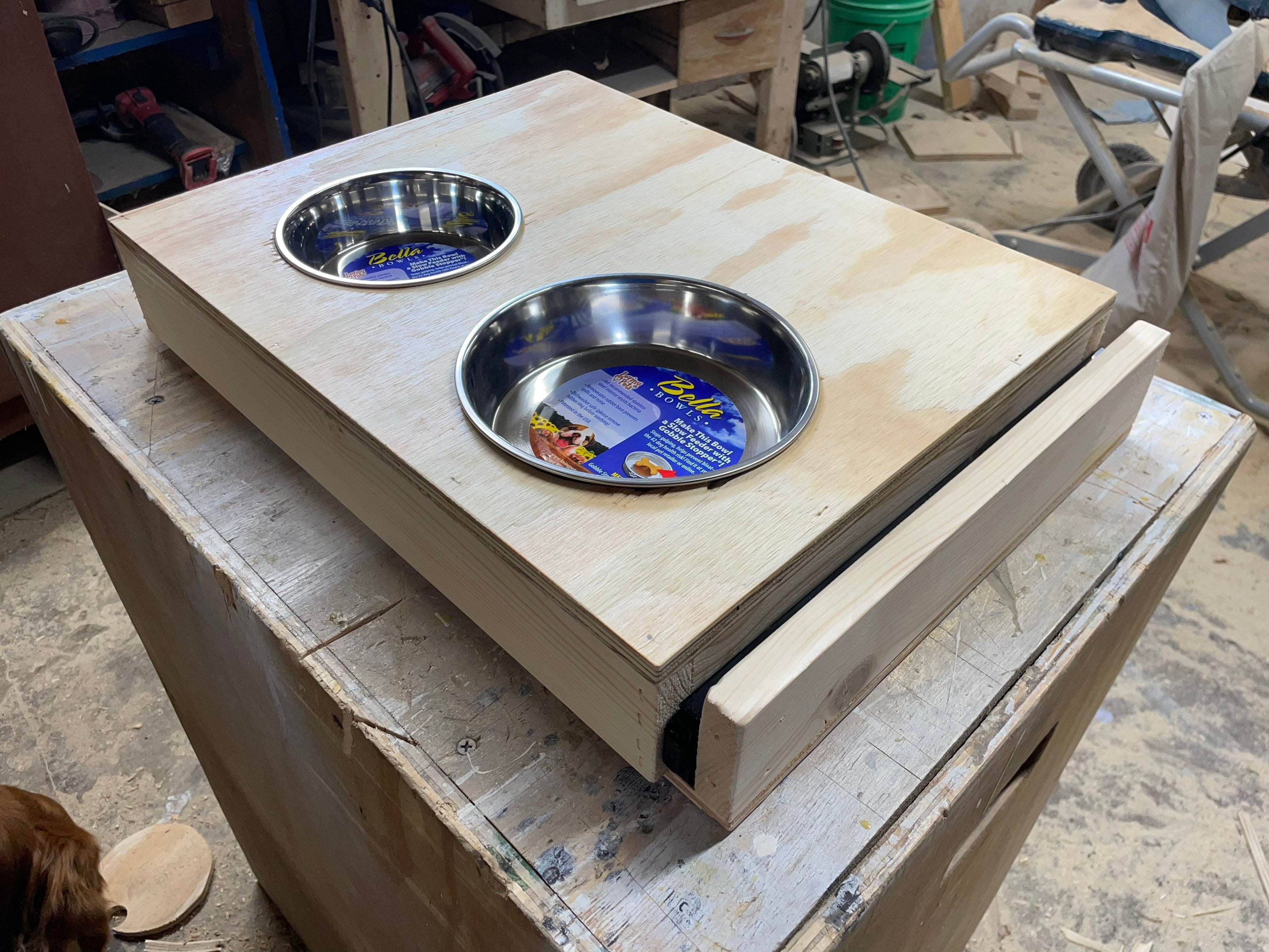 Dog Bowl Toe Kick Drawer W/ Push-to-open Slides Custom Made to Order ...