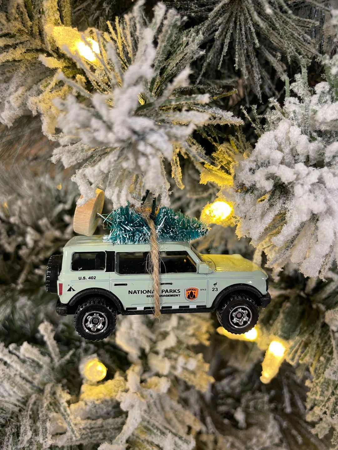 Ford Bronco National Parks Carrying Christmas Tree Christmas Ornament ...