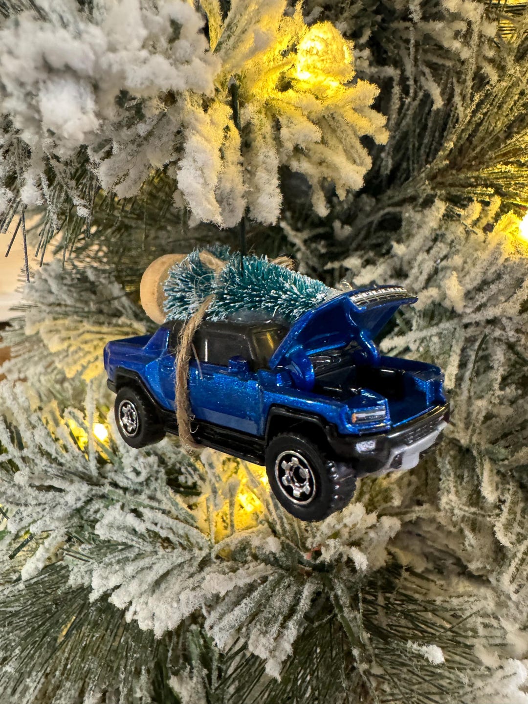 Hummer EV Blue Carrying Christmas Tree Christmas Ornament Hot Wheel - Etsy