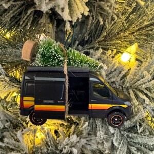 Mercedes Benz Sprinter Camper Van Black Carrying Christmas Tree ...
