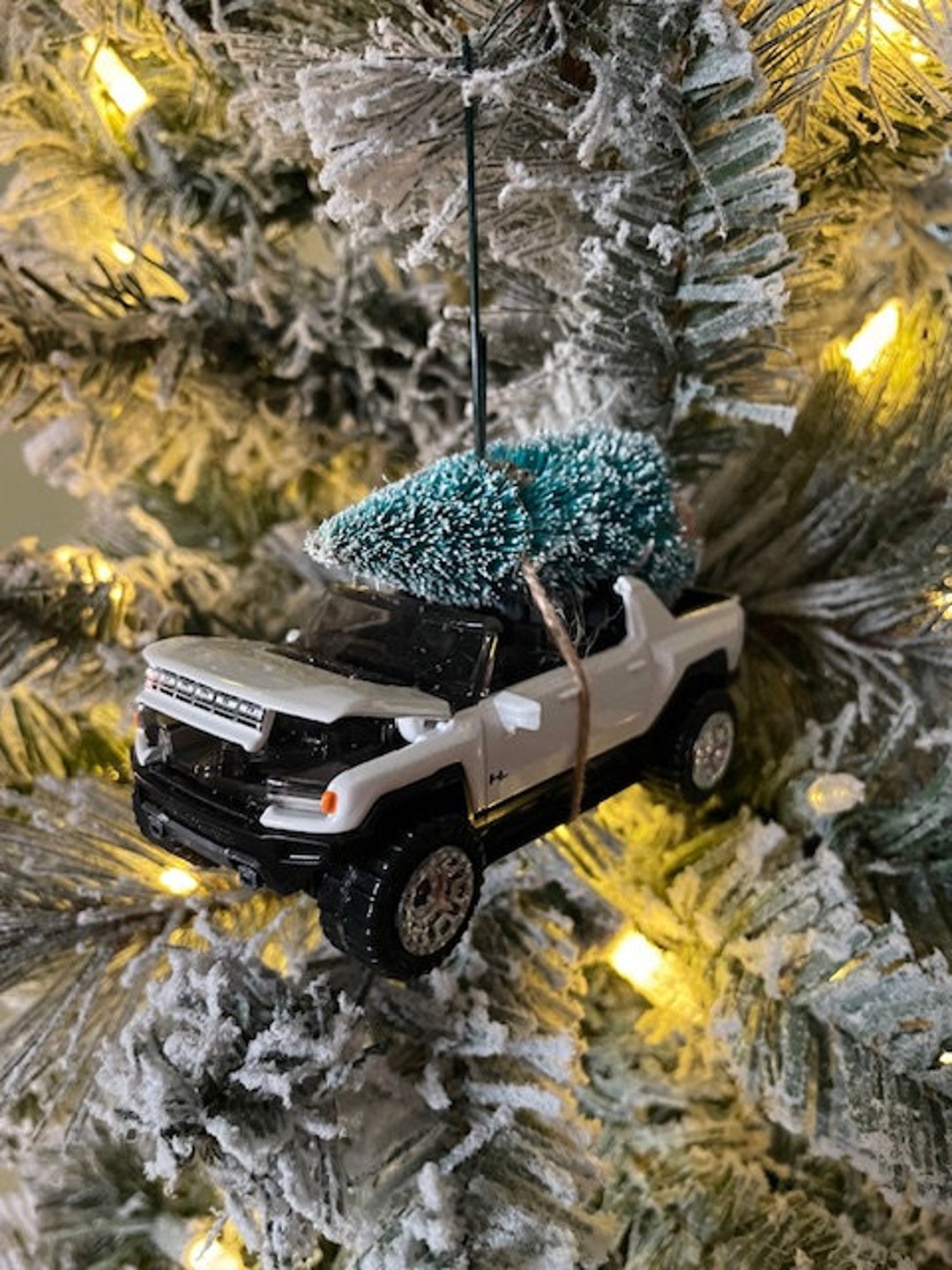 Hummer EV White Large (6") Carrying Christmas Tree Christmas Ornament ...