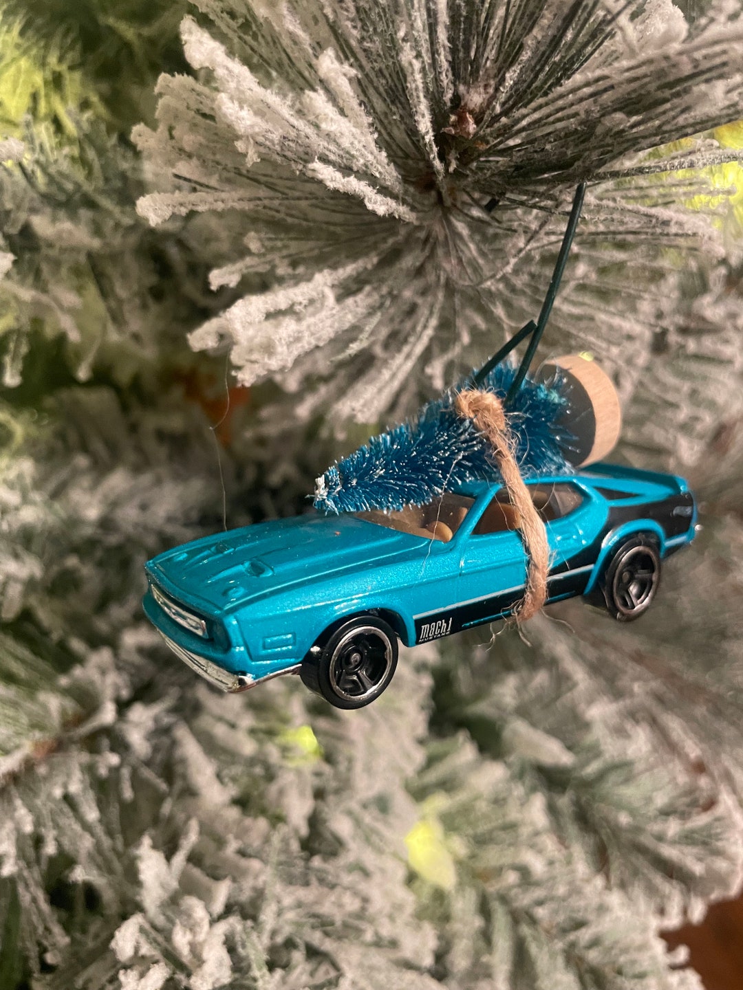 Ford Mustang Mach 1 1970’s Teal Convertable Carrying Christmas Tree ...