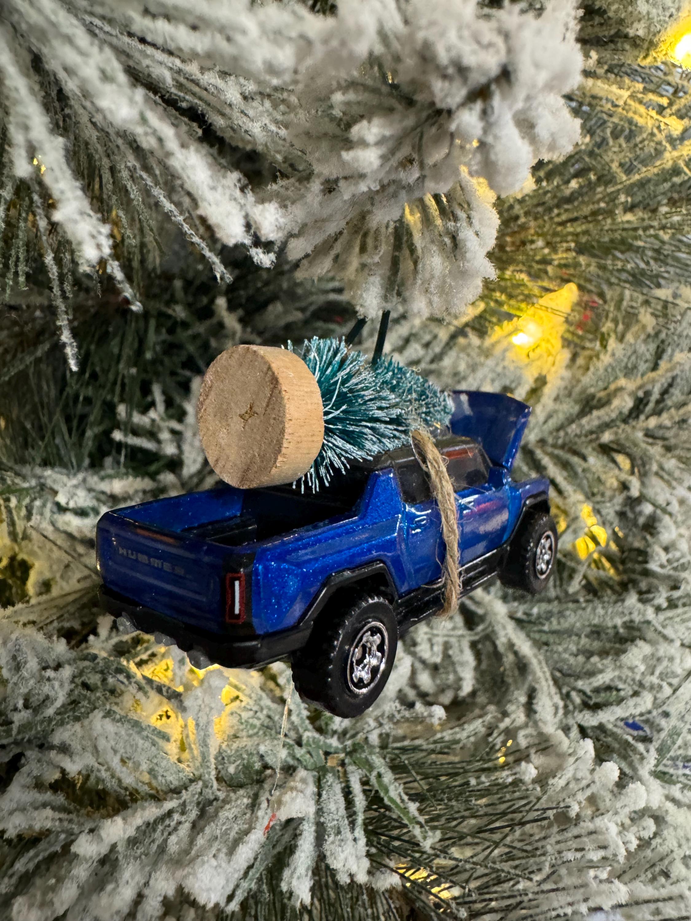 Hummer EV Blue Carrying Christmas Tree Christmas Ornament Hot Wheel - Etsy