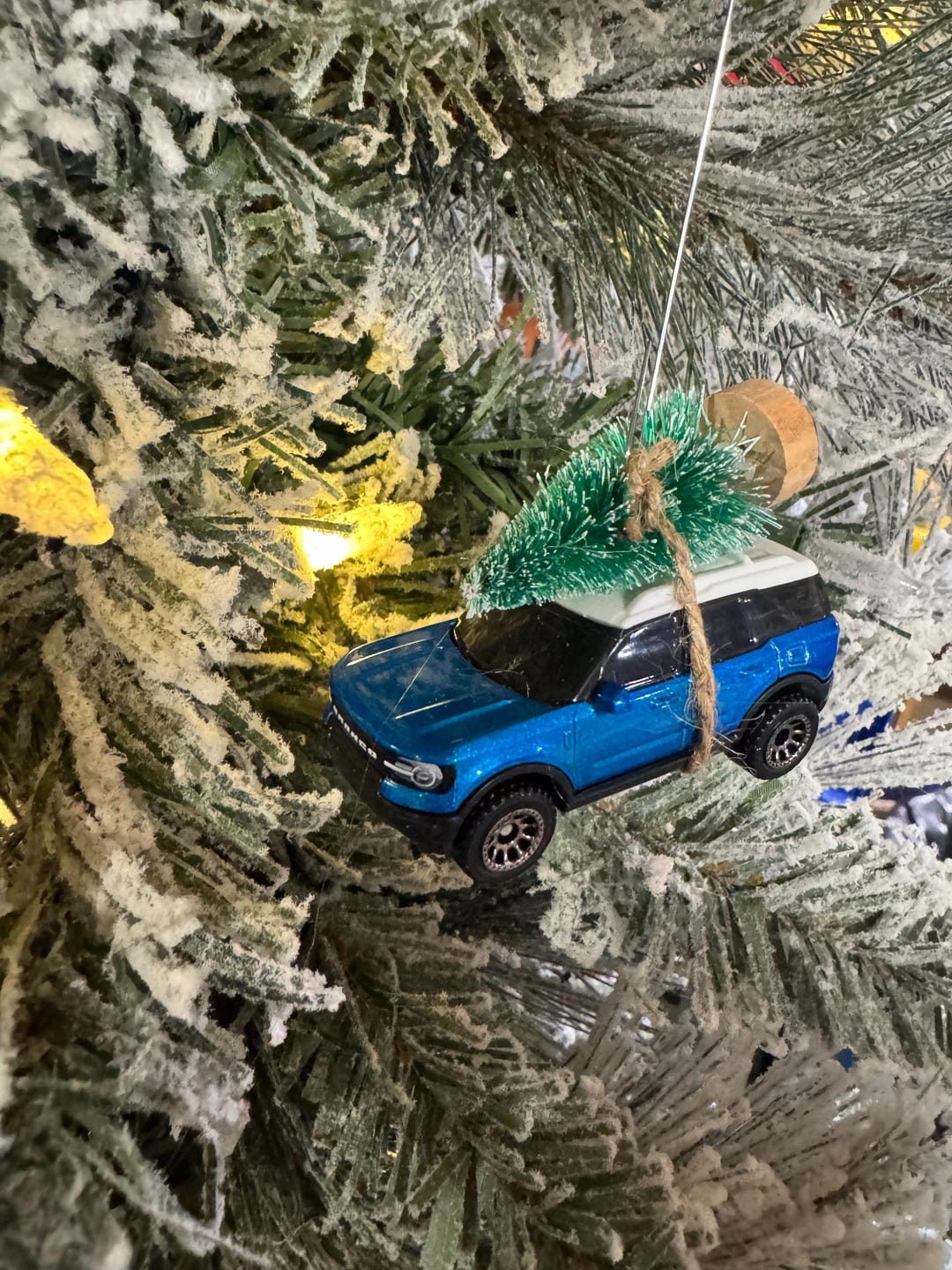 Ford Bronco Sport Blue Carrying Christmas Tree Christmas Ornament Hot ...