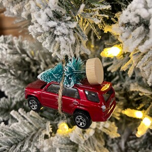 Toyota 4runner Red Carrying Christmas Tree Christmas Ornament Hot Wheel ...
