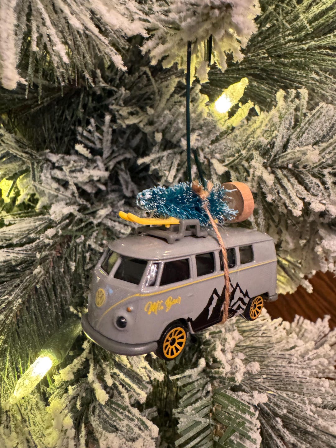 VW Bus Grey Carrying Christmas Tree Christmas Ornament Hot Wheel Gift ...