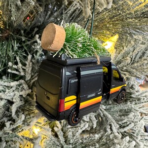 Mercedes Benz Sprinter Camper Van Black Carrying Christmas Tree ...