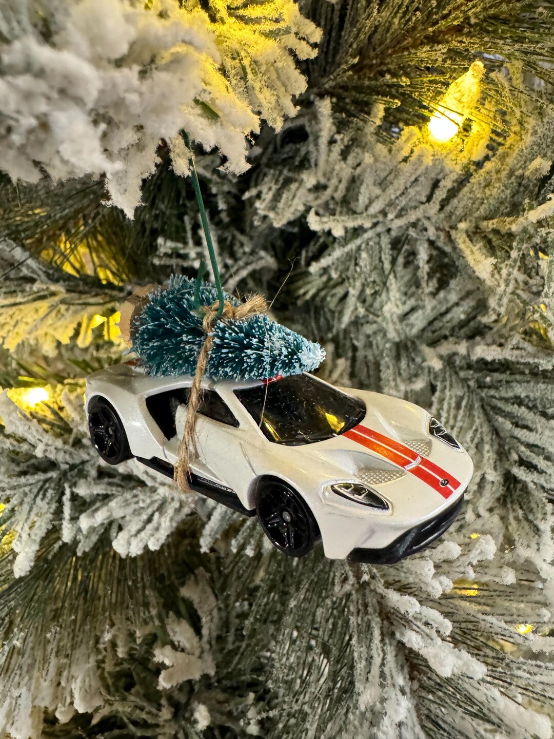 Ford GT White Carrying Christmas Tree Christmas Ornament Hot Wheel - Etsy