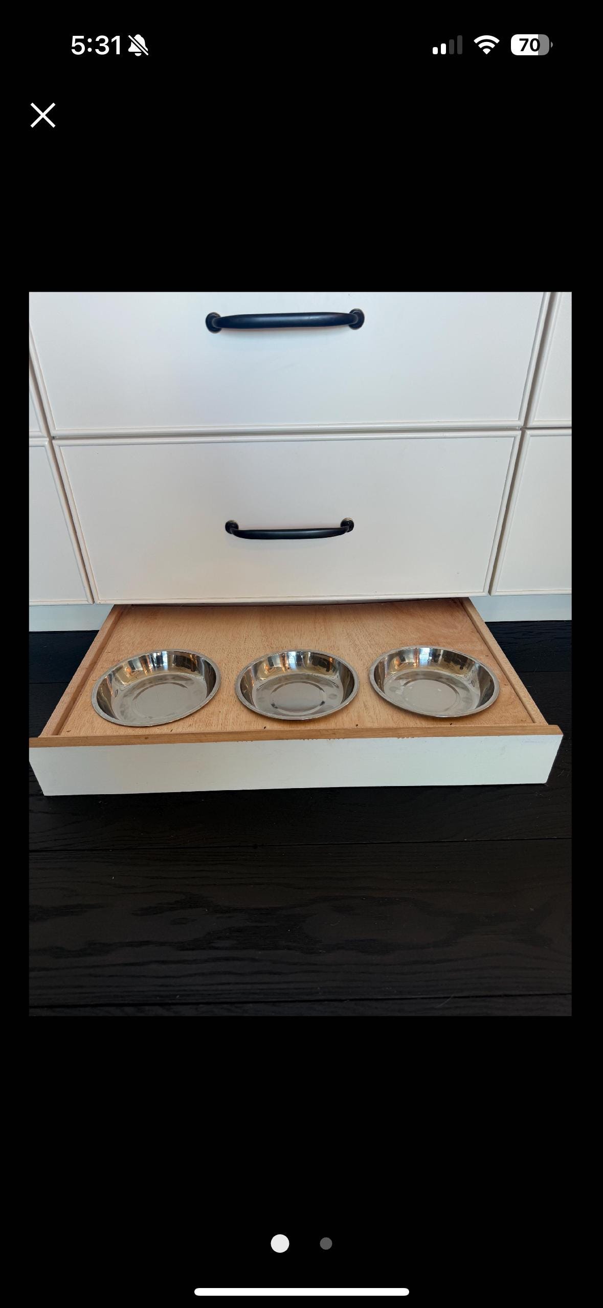 Dog Bowl Toe Kick Drawer W/ Push-to-open Slides Custom Made to Order ...