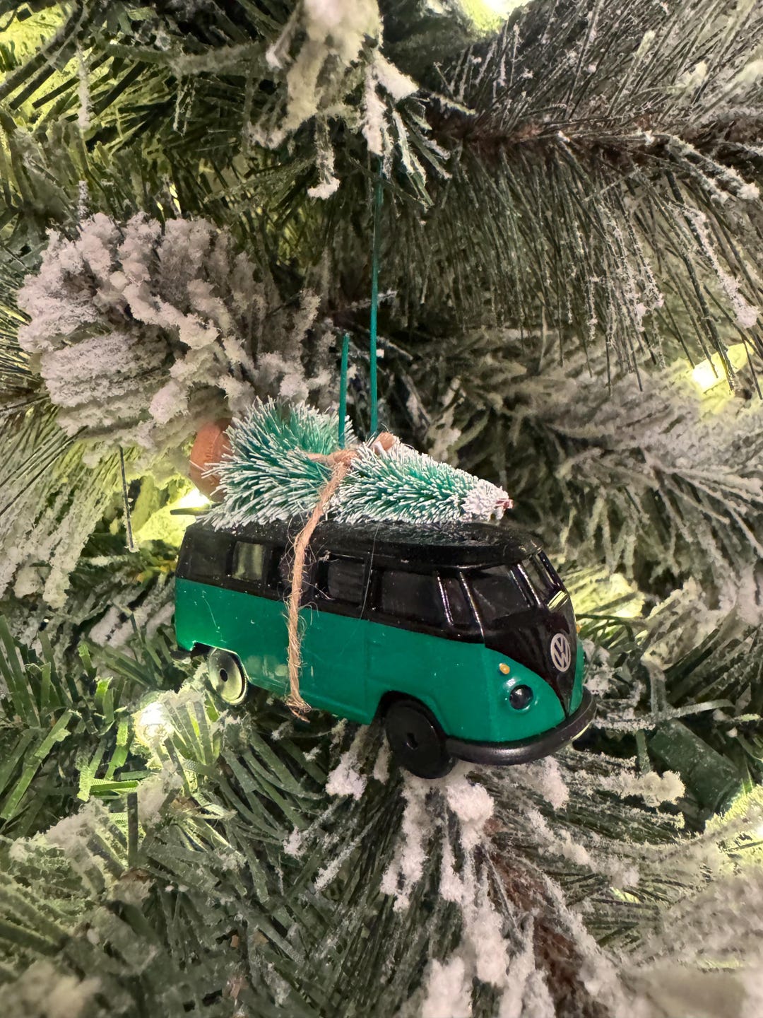 VW Bus Green Carrying Christmas Tree Christmas Ornament Volkswagen Hot ...