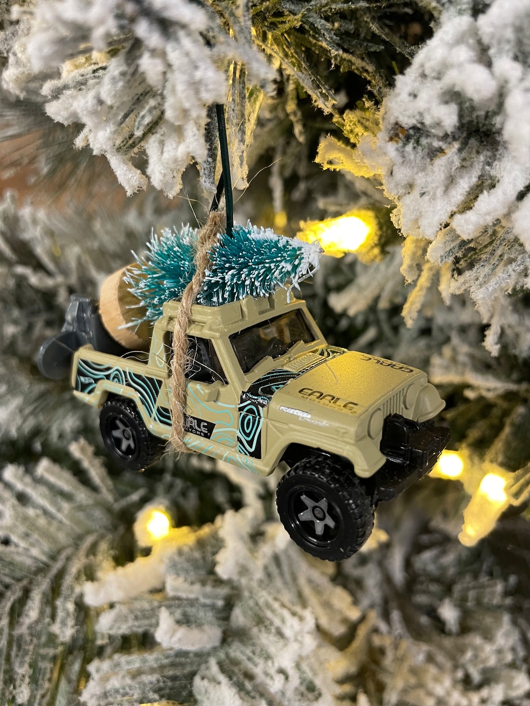 1967 Jeepster Commando Jeep Carrying Christmas Tree Christmas Ornament ...