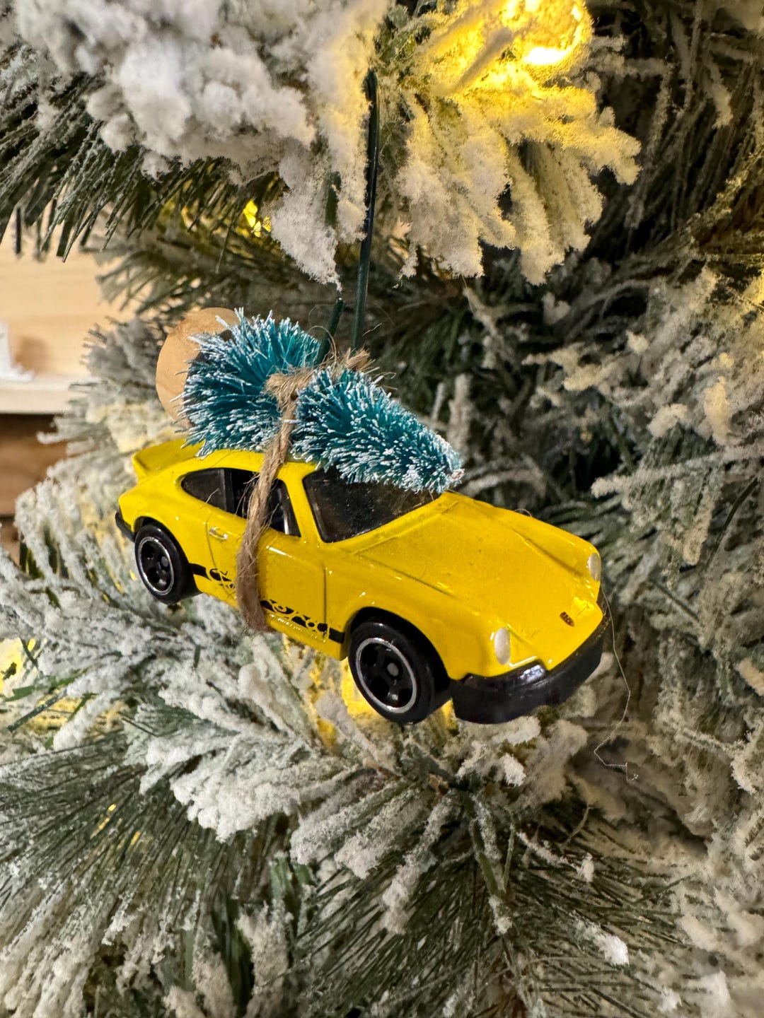 Porsche 911 Carrera Yellow Christmas Tree Christmas Ornament Hot Wheel ...