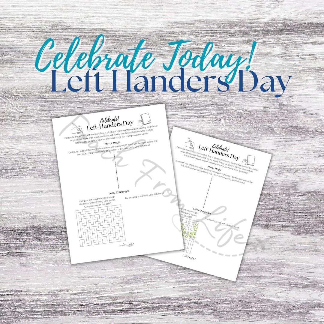 Left Handers Day Printable: Mirror Writing & Lefty Drawing Challenge ...