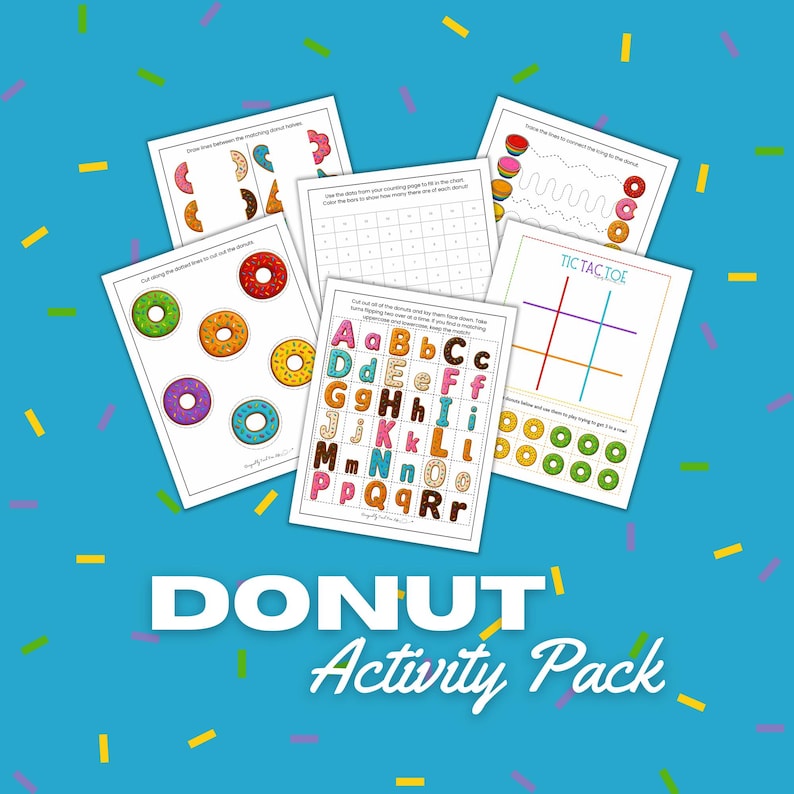 Donut Activity Pack: Preschool Learning Games (PDF) - Etsy