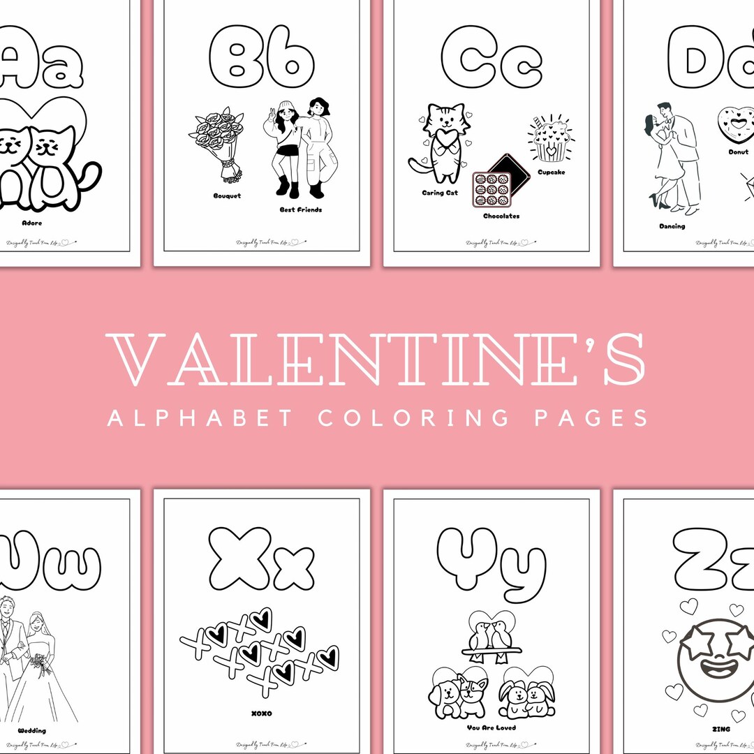 Valentine’s Day Alphabet Coloring Pages, Valentine’s Day Coloring ...