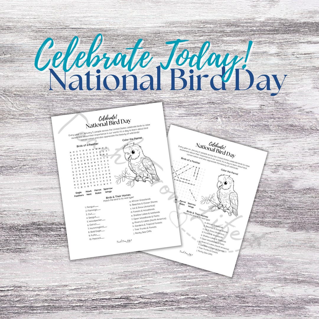 National Bird Day Printable: Word Search, Habitat Game, Coloring ...