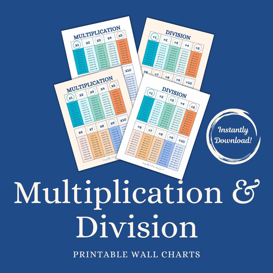 Multiplication & Division Charts: Educational Posters (digital Download ...