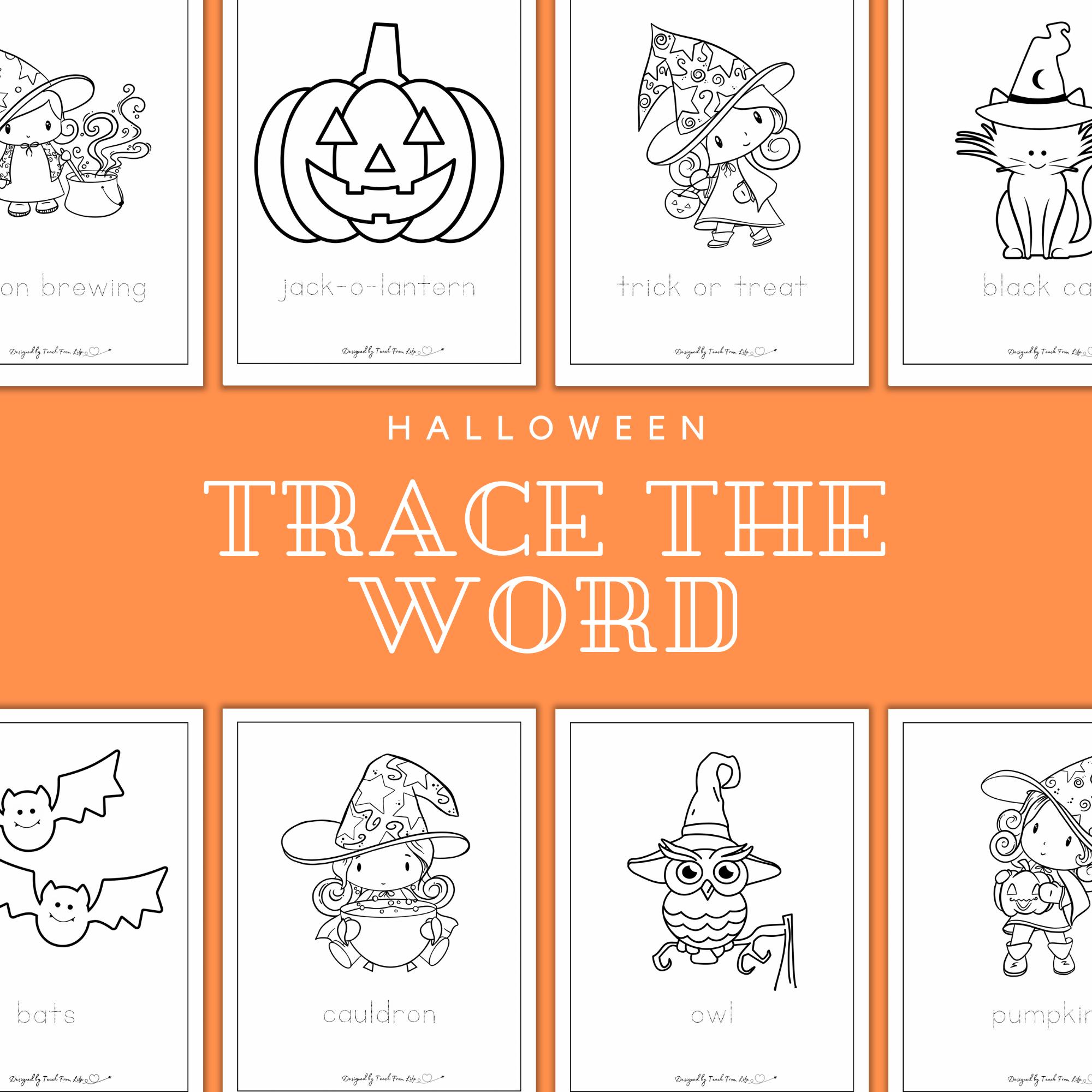 Halloween Tracing Pages: Preschool Handwriting Worksheets (digital ...