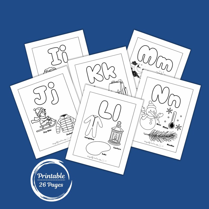 Winter Alphabet Coloring Pages | Preschool Winter Alphabet ...