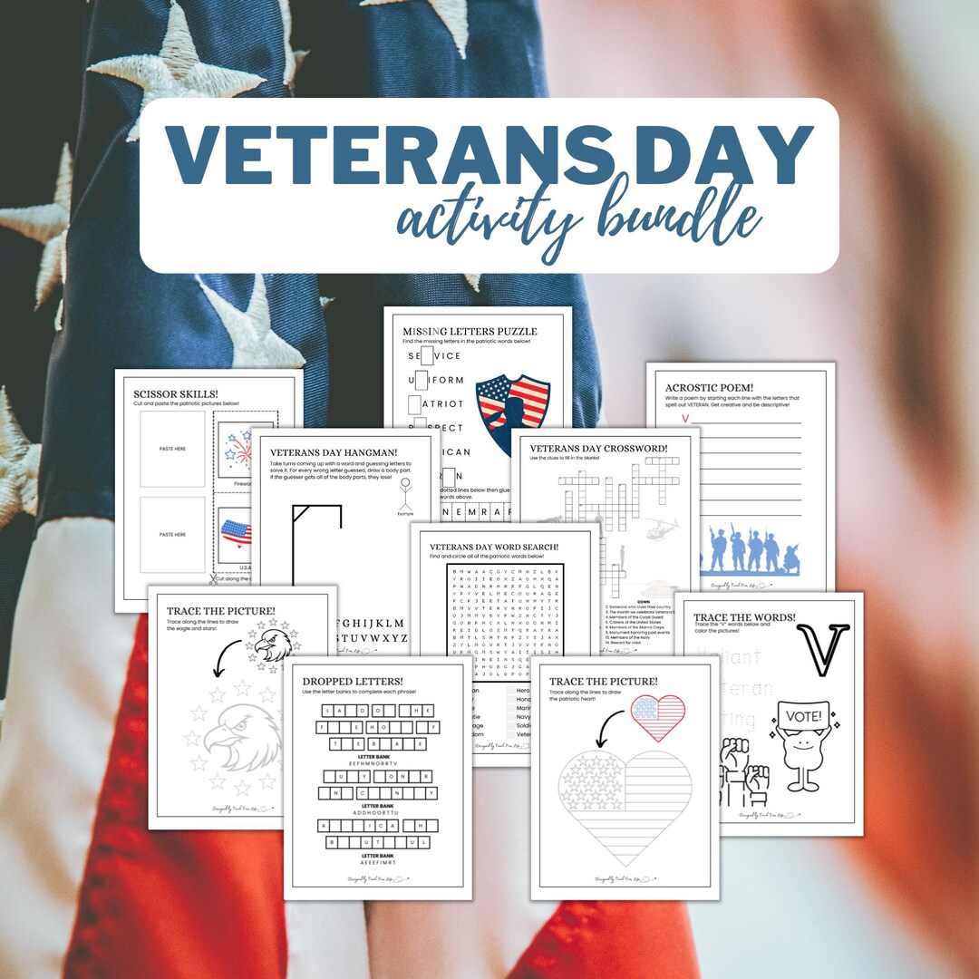 Veterans Day Activity Bundle for Kids | Veterans Day Activities ...
