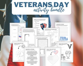 Veterans Day Activity Bundle for Kids: Educational Games (PDF) - Etsy