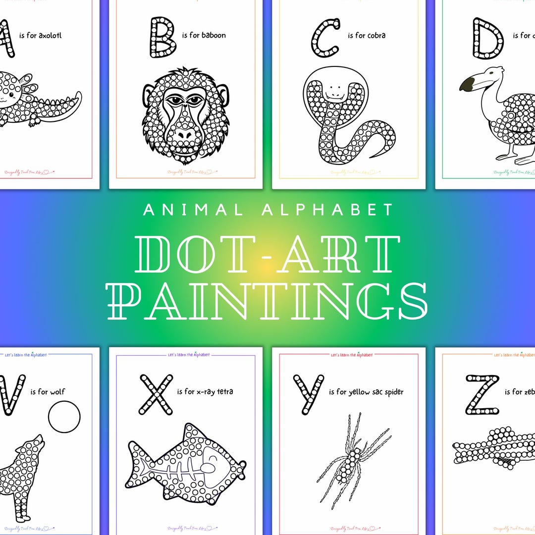Animal Alphabet Dot Painting: Preschool Q-tip Art (PDF Pattern) - Etsy
