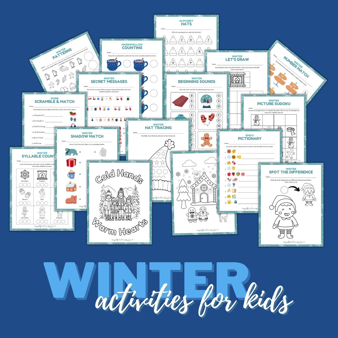 Winter Activity Bundle for Kids | Kids Winter Activities | Winter ...