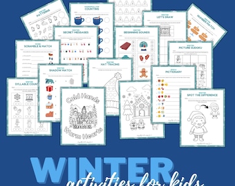 Winter Activity Bundle for Kids: Games, Puzzles, Coloring (printable ...