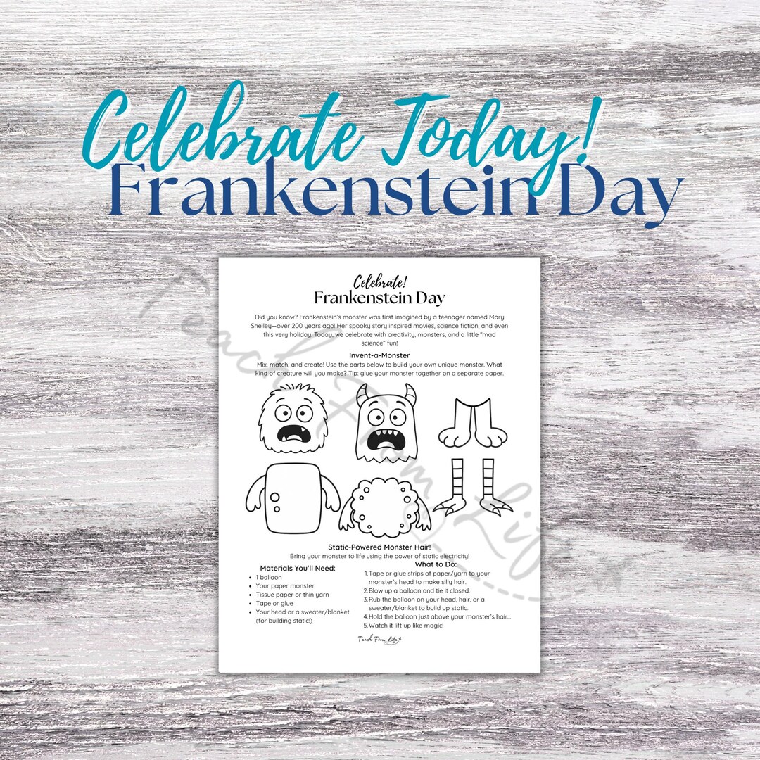 Frankenstein Day Printable: Monster Mix-up STEM Activity (digital ...