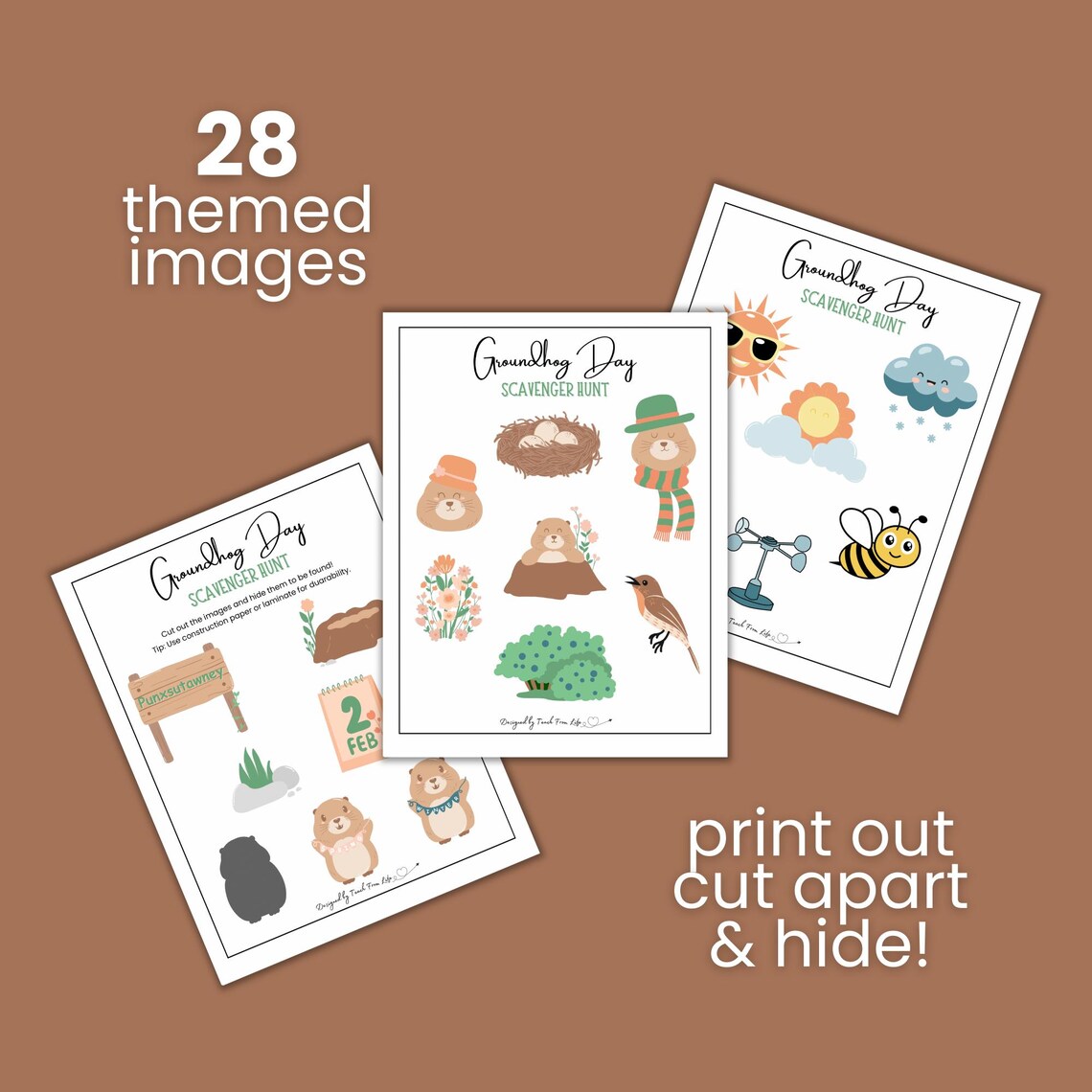 Groundhog Day Scavenger Hunt | Printable Game for Kids & Families | Fun ...