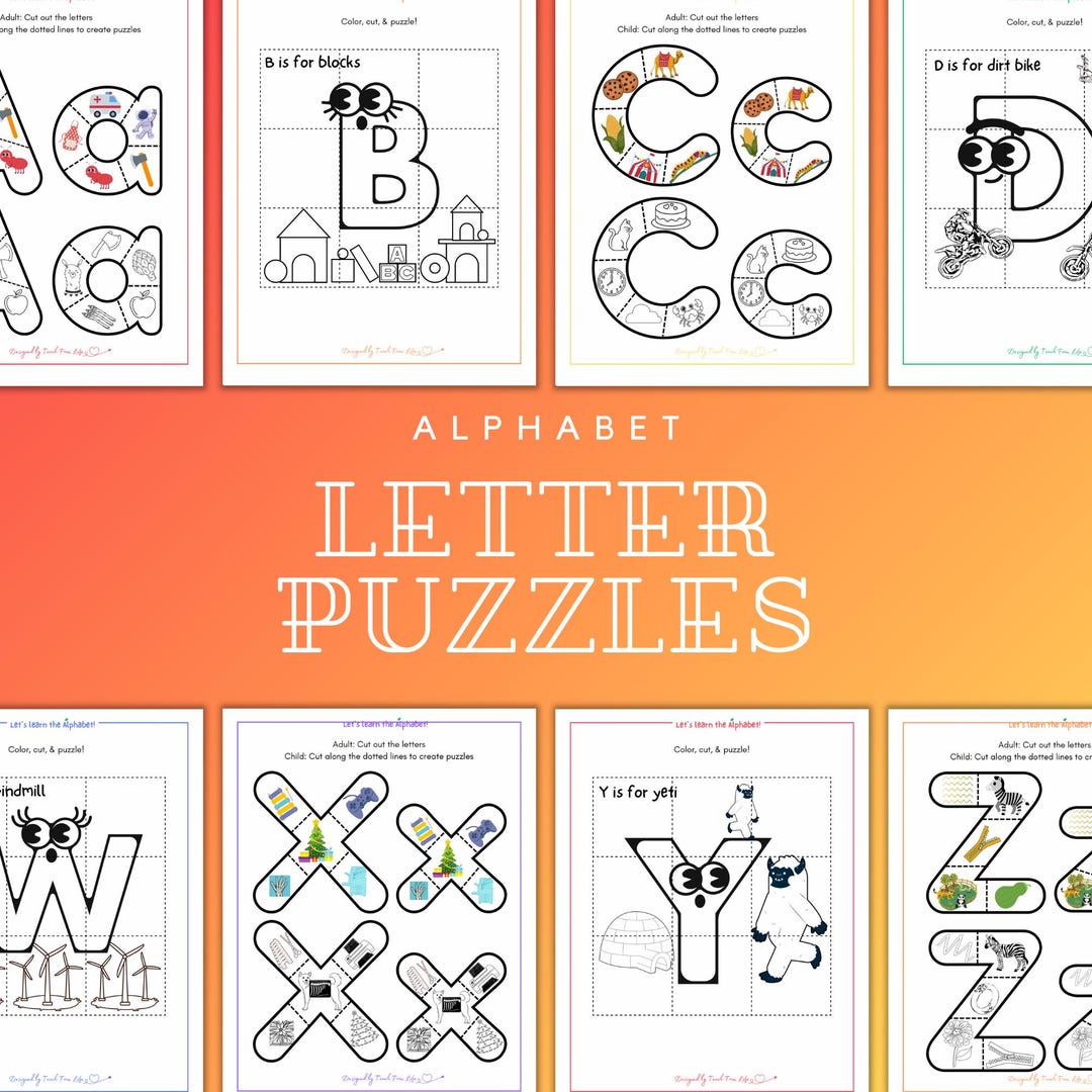 Alphabet Letter Puzzles, Alphabet Puzzles, Preschool Puzzles ...