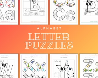 Alphabet Letter Puzzles Printable - Etsy