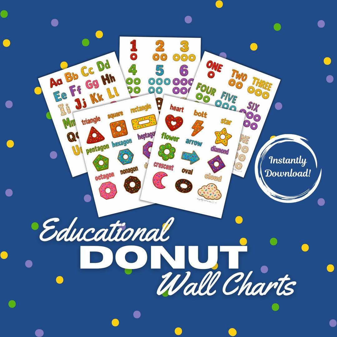 Donut Themed Educational Posters | Alphabet, Numbers, Shapes & More ...