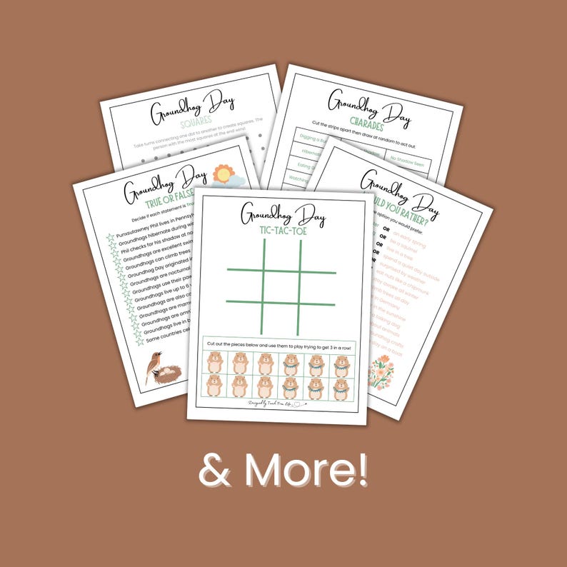 Groundhog Day Activity Pack: Printable Games Bundle (PDF) - Etsy